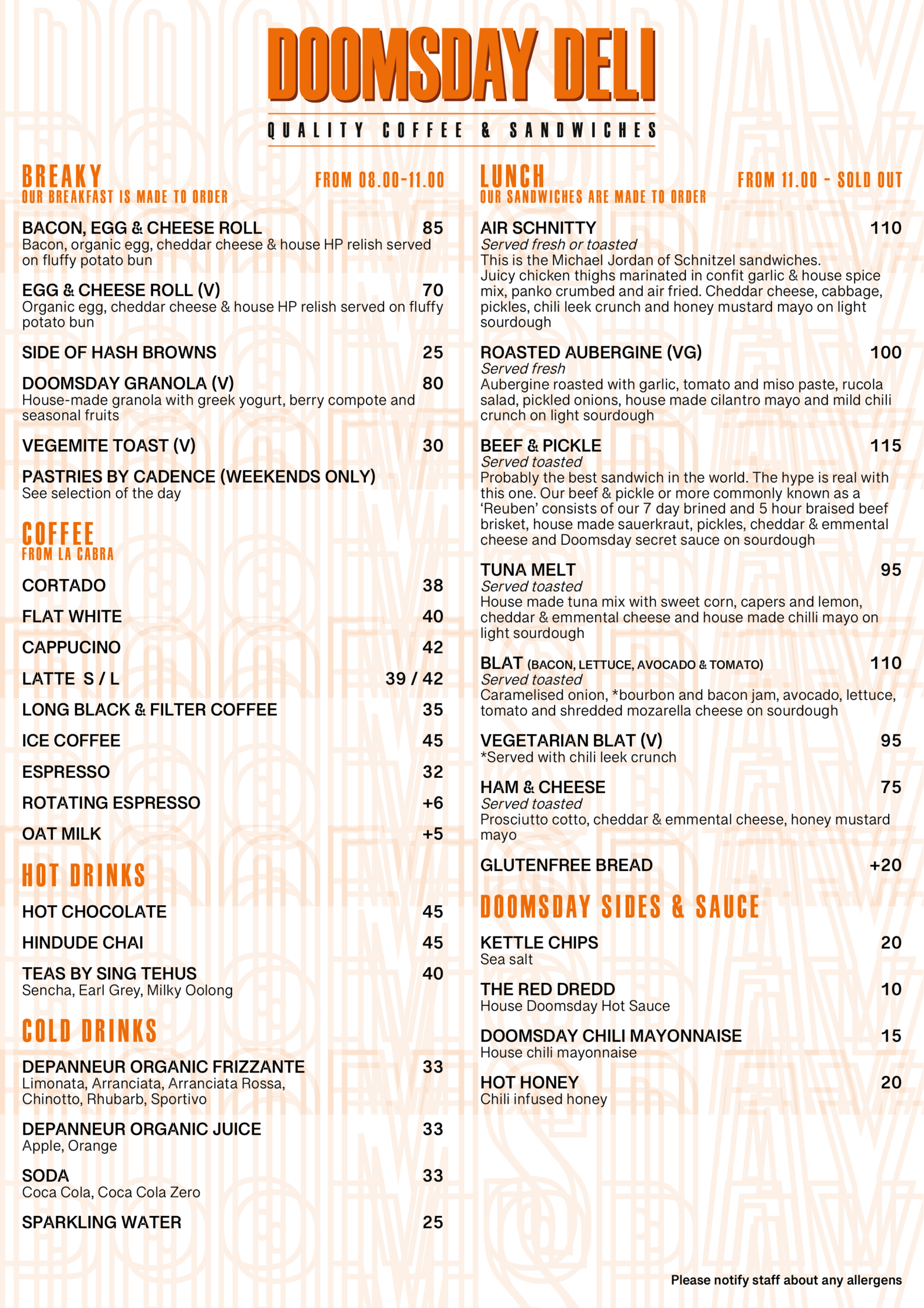 Quality coffee & sandwiches